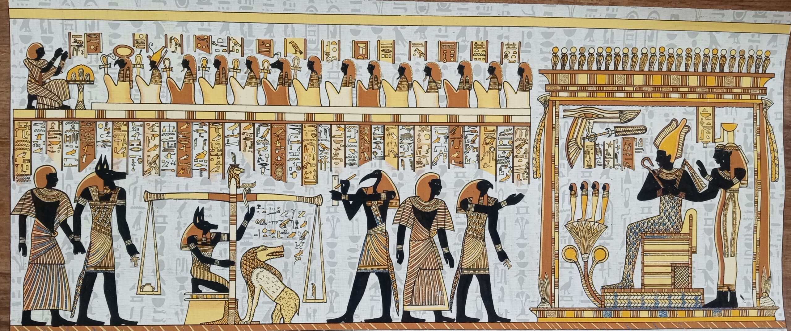 Kemetic Judgement Scene - Dark Papyrus - Glow In The Dark - Ancient ...